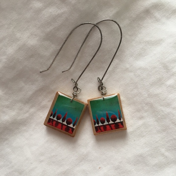 Jewelry | Illustrated Sterling Silver Scrabble Earrings | Poshmark